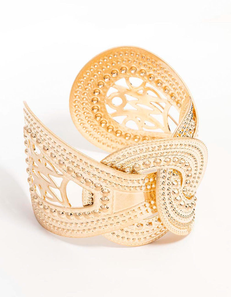 Gold Textured Metal Wrist Cuff - Lovisa