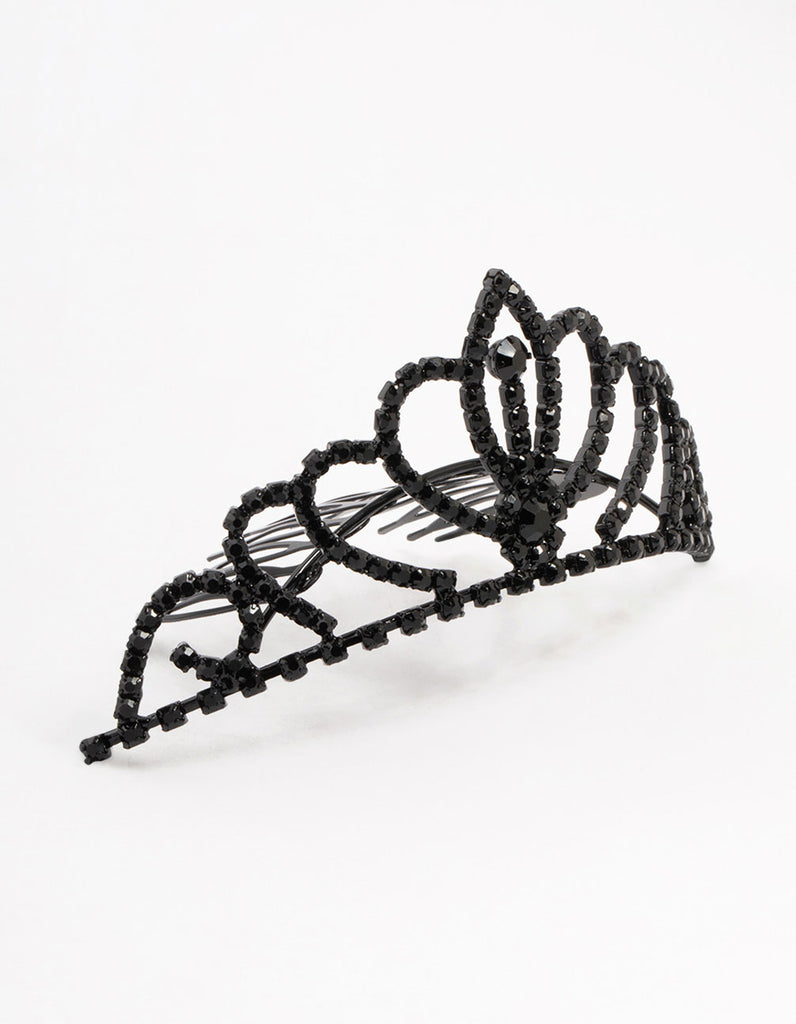 Black Coated Classic Mini Tiara Comb - Lovisa