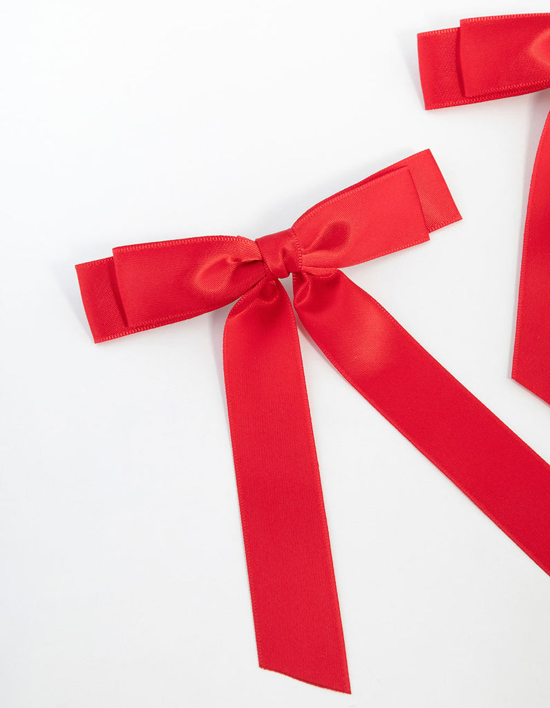 Red Medium Double Loop Bows 2-Pack - Lovisa
