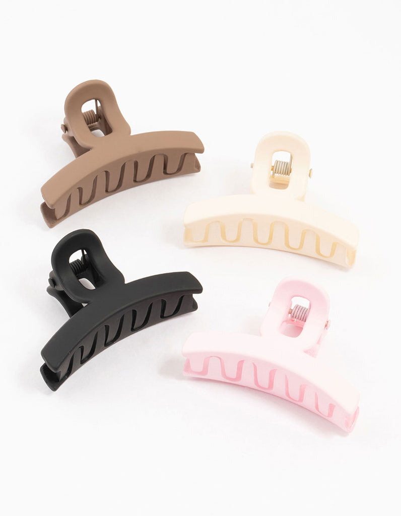 Neutral Small Loop Claw Clips 4-Pack - Lovisa