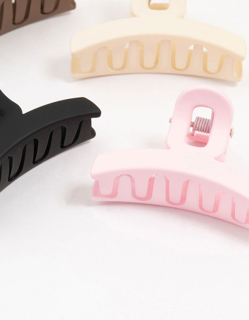 Neutral Small Loop Claw Clips 4-Pack - Lovisa