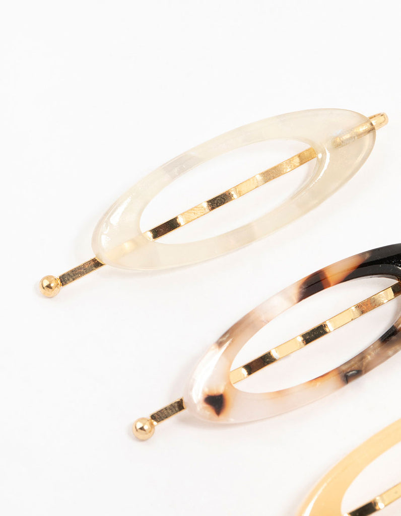 Oval Shaped Acrylic Solid Clips - Lovisa