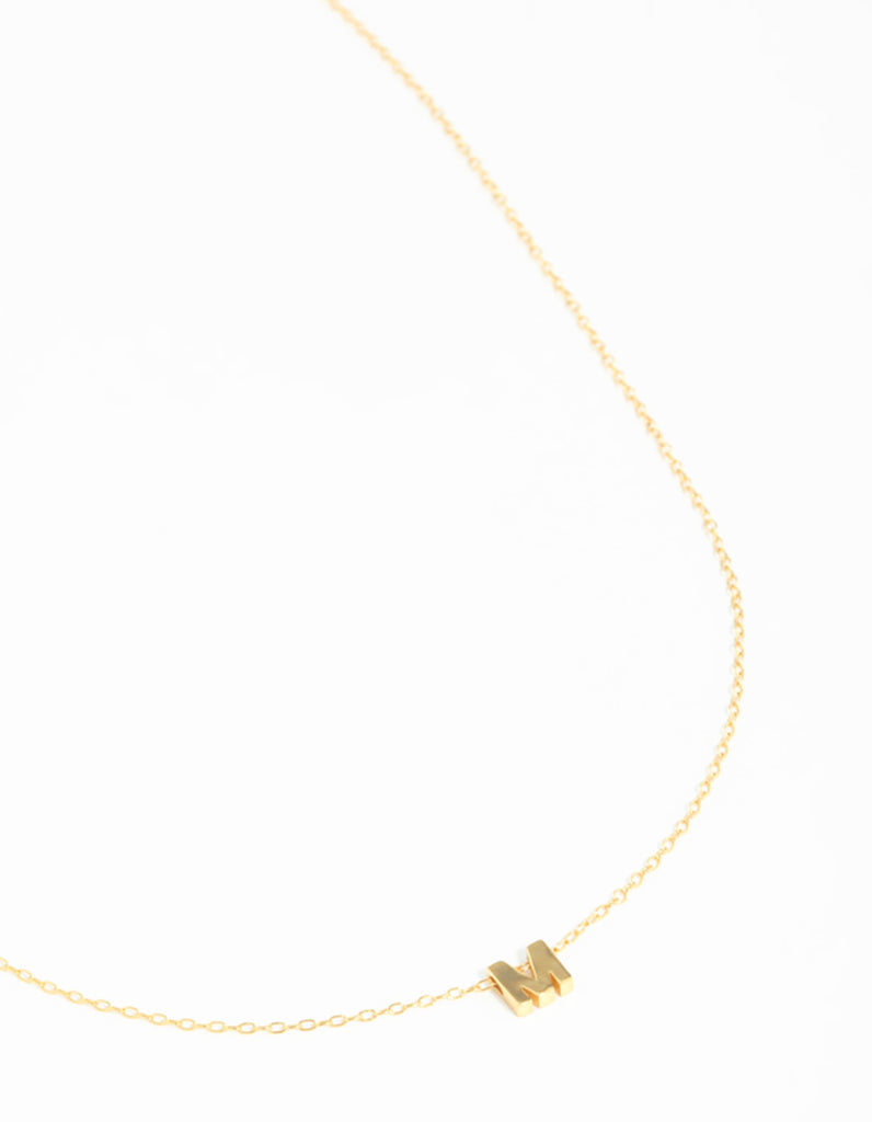 Gold Plated Sterling Silver Intial M Necklace - Lovisa