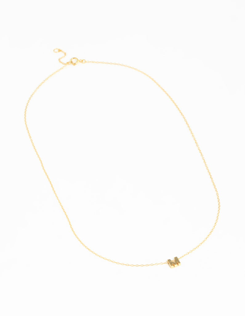 Gold Plated Sterling Silver Intial M Necklace - Lovisa