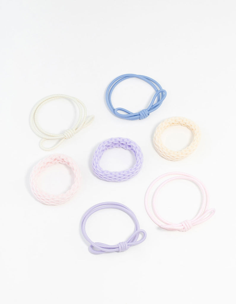 Mixed Pastel Hair Ties 7-Pack - Lovisa