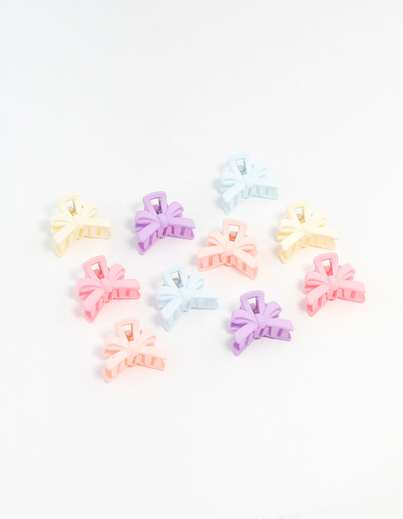 Mini Matte Bow Cut Out Hair Clips 10-Pack - Lovisa