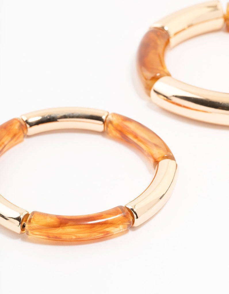 Gold & Resin Stretch Bangles 2-Pack - Lovisa