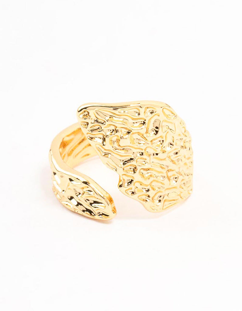 Gold Plated Textured Metal Wrap Ring - Lovisa