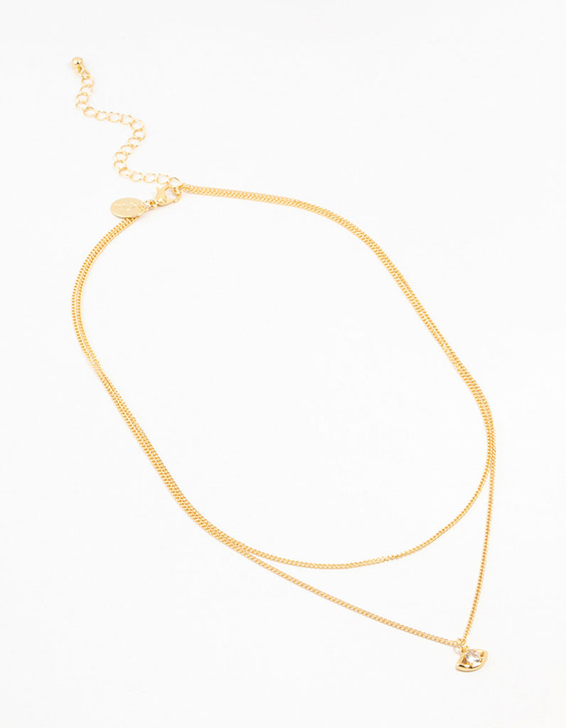 Gold Plated Evil Eye Chain Necklaces 2-Pack - Lovisa