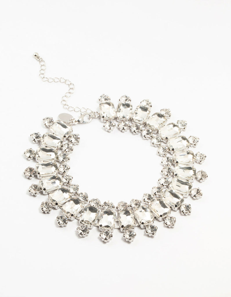 Silver Diamante Choker Necklace - Lovisa