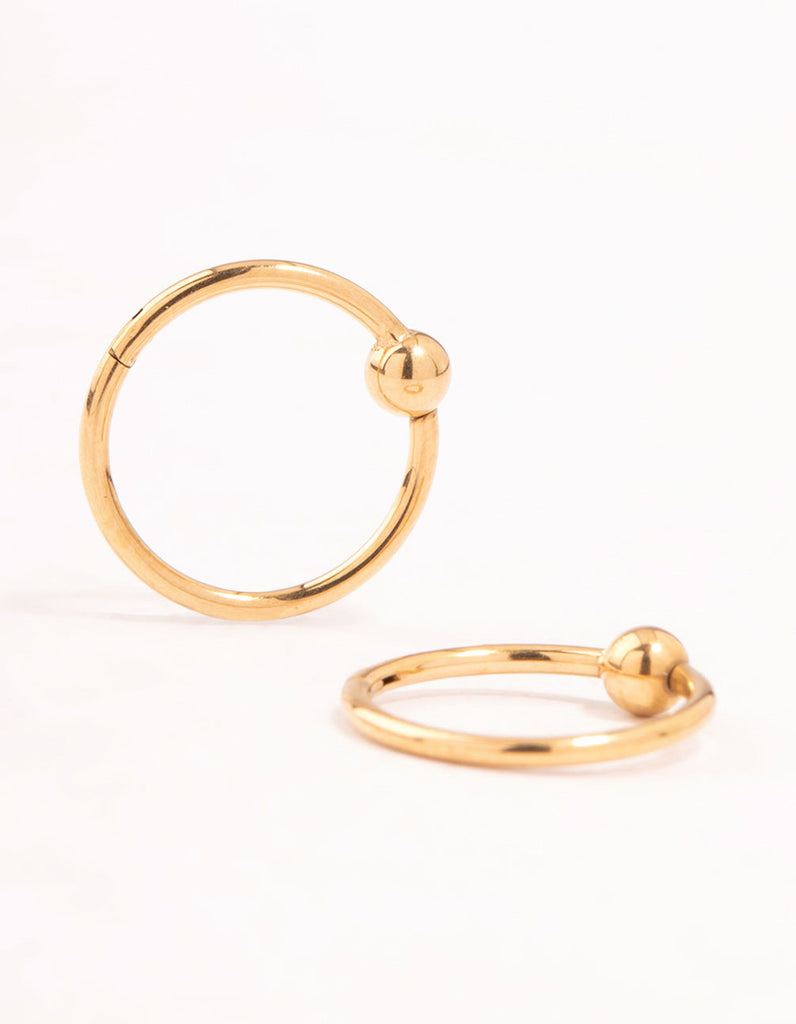 Gold Plated Surgical Steel Bull Clicker Ring - Lovisa