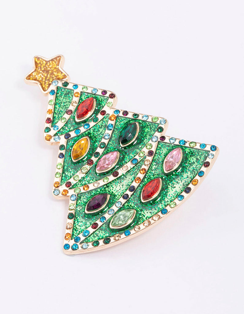 Green Enamel Tree Brooch - Lovisa