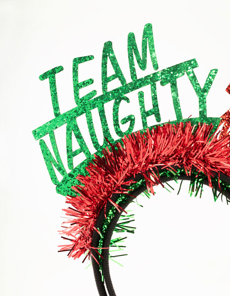Red Naughty & Nice Tinsel Headbands 2-Pack - Lovisa