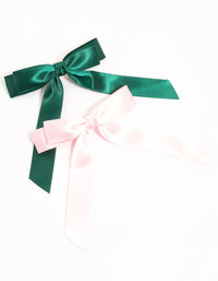 Green & Pink Double Loop Bows 2-Pack - Lovisa