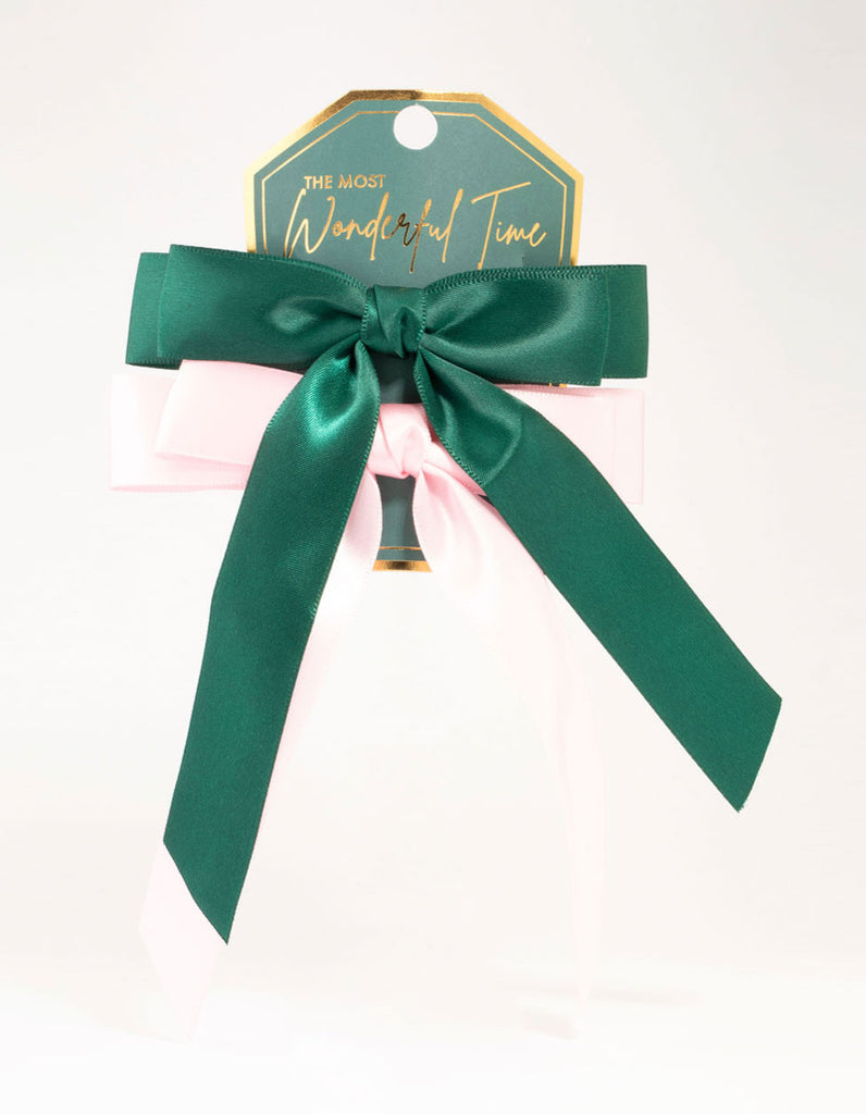 Green & Pink Double Loop Bows 2-Pack - Lovisa