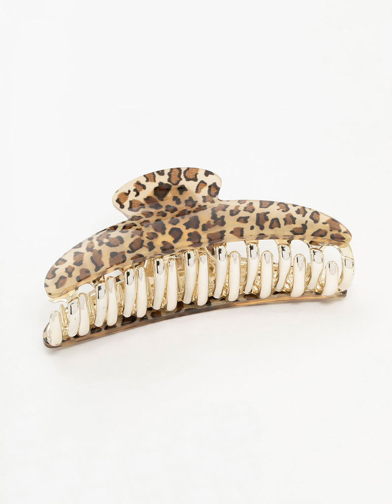 Leopard Print Curved Hair Claw Clip - Lovisa