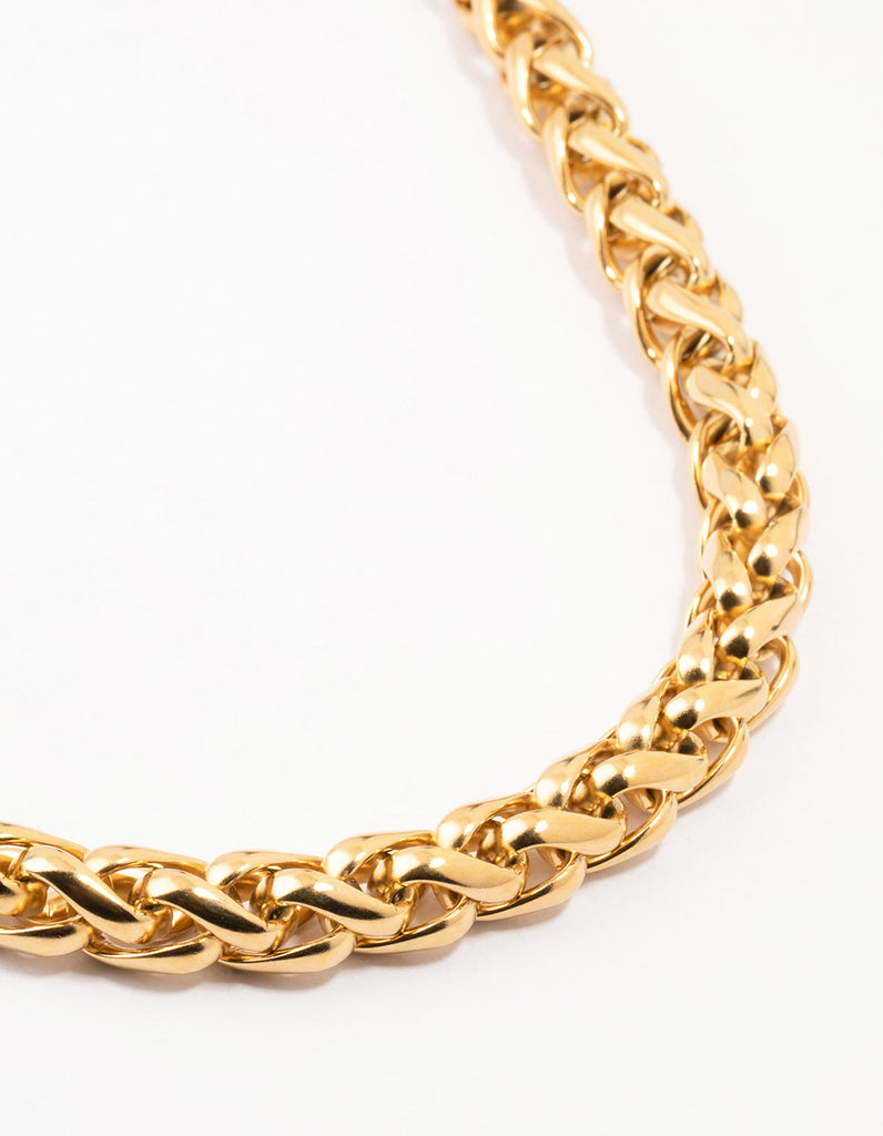 Waterproof Gold Plated Stainless Steel Paloma Chain Short Necklace - Lovisa