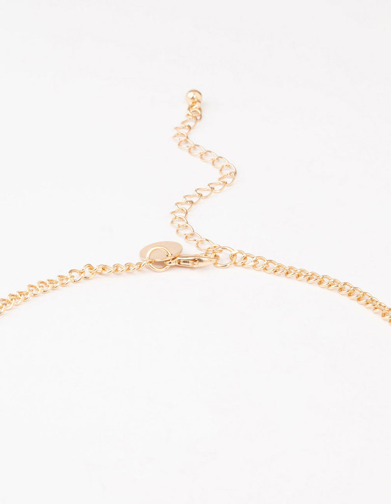 Gold & Red Matte Disc Necklace - Lovisa
