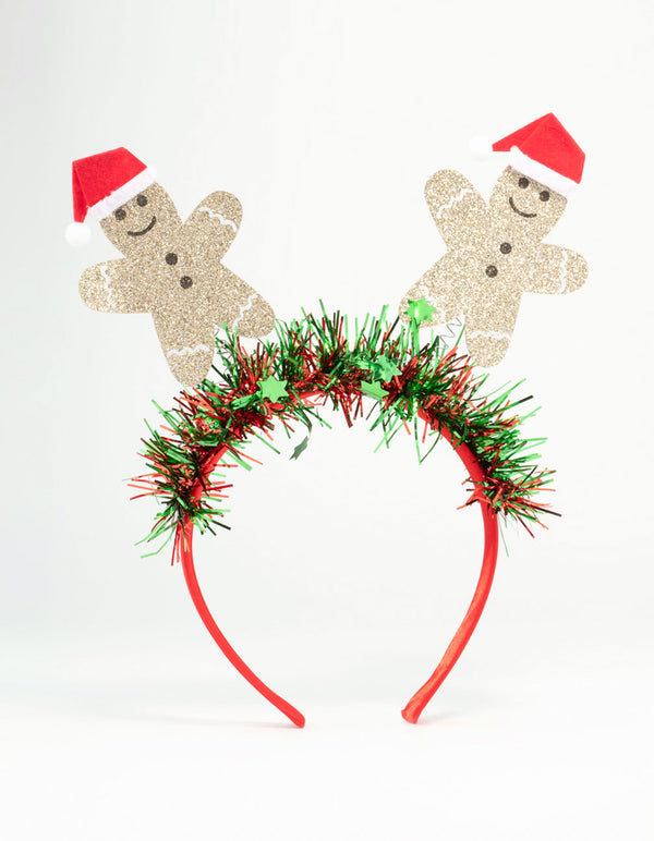 Kids Gingerbread Man & Tinsel Headband - Lovisa