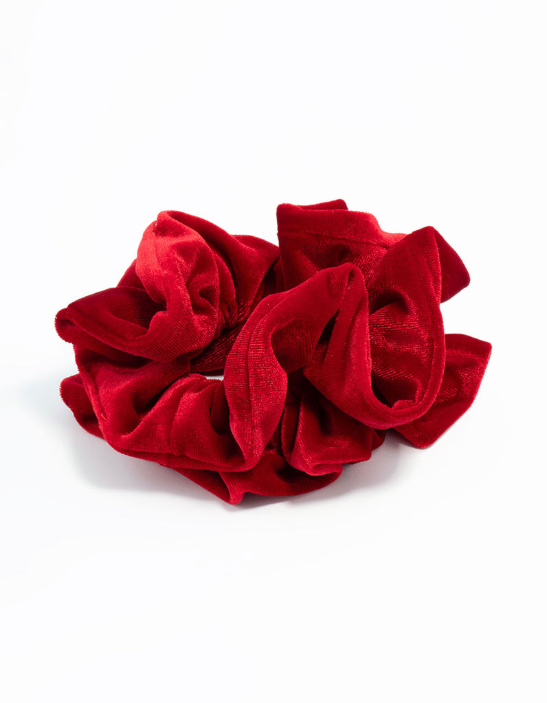 Large Red Velvet Fabric Scrunchie - Lovisa