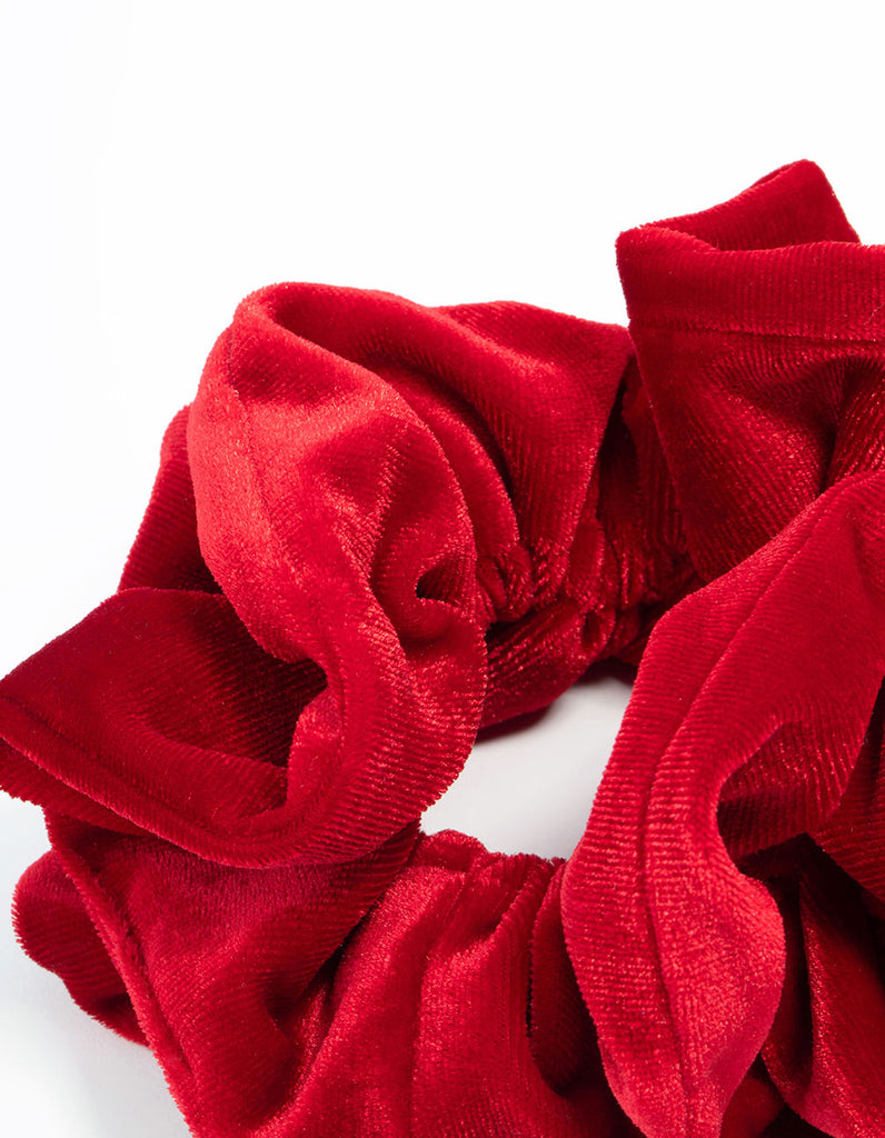 Large Red Velvet Fabric Scrunchie - Lovisa