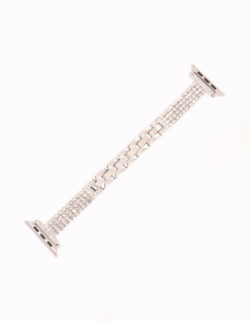 Silver Plated Diamante Watch Strap 42/44/45 - Lovisa
