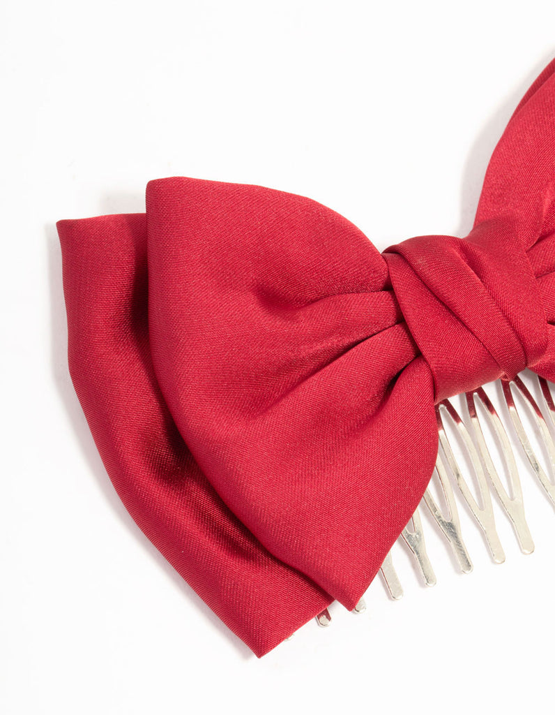 Red Fabric Bow Comb - Lovisa