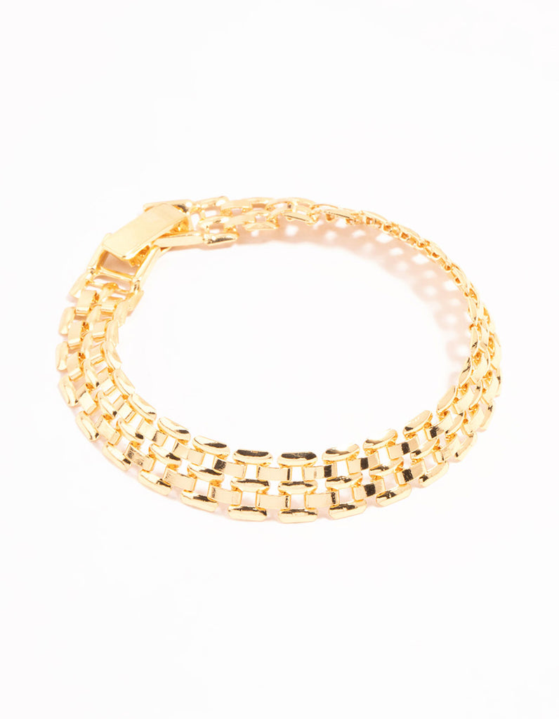 Gold Watch Link Style Chain Bracelet - Lovisa