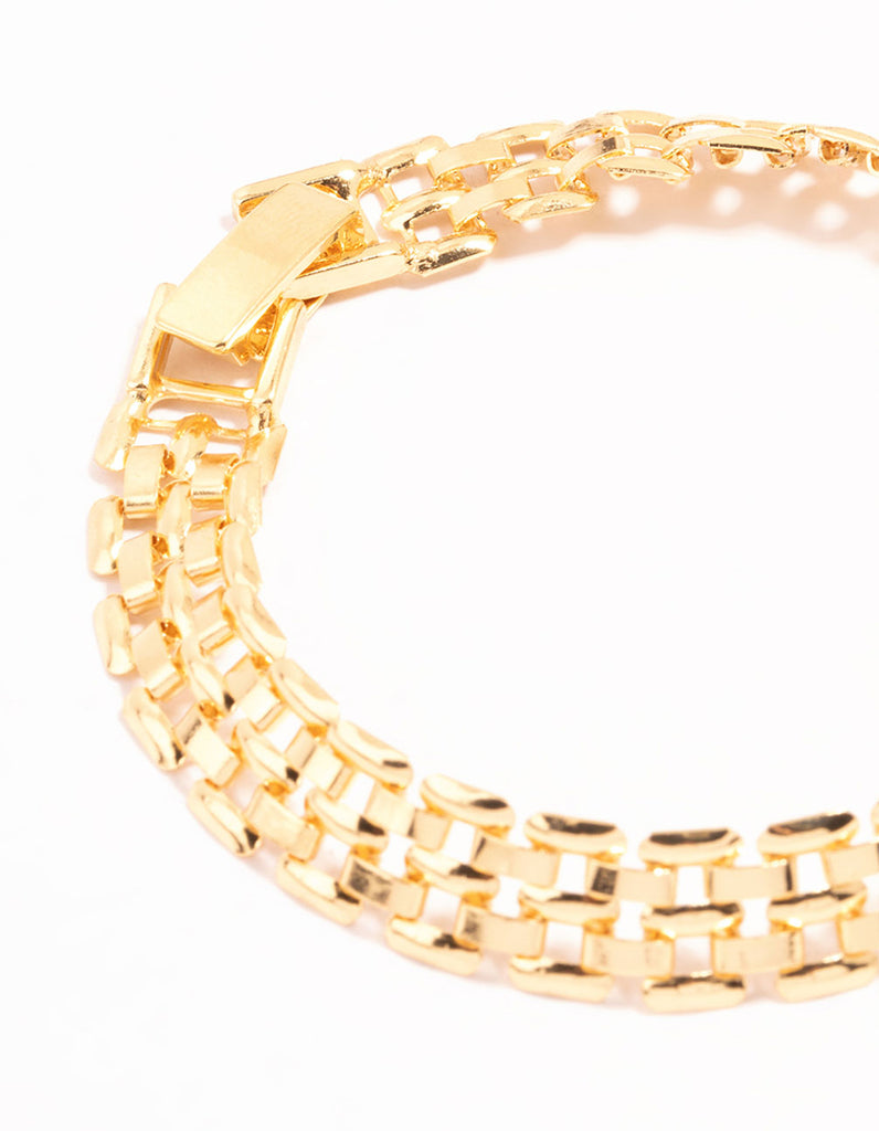 Gold Watch Link Style Chain Bracelet - Lovisa