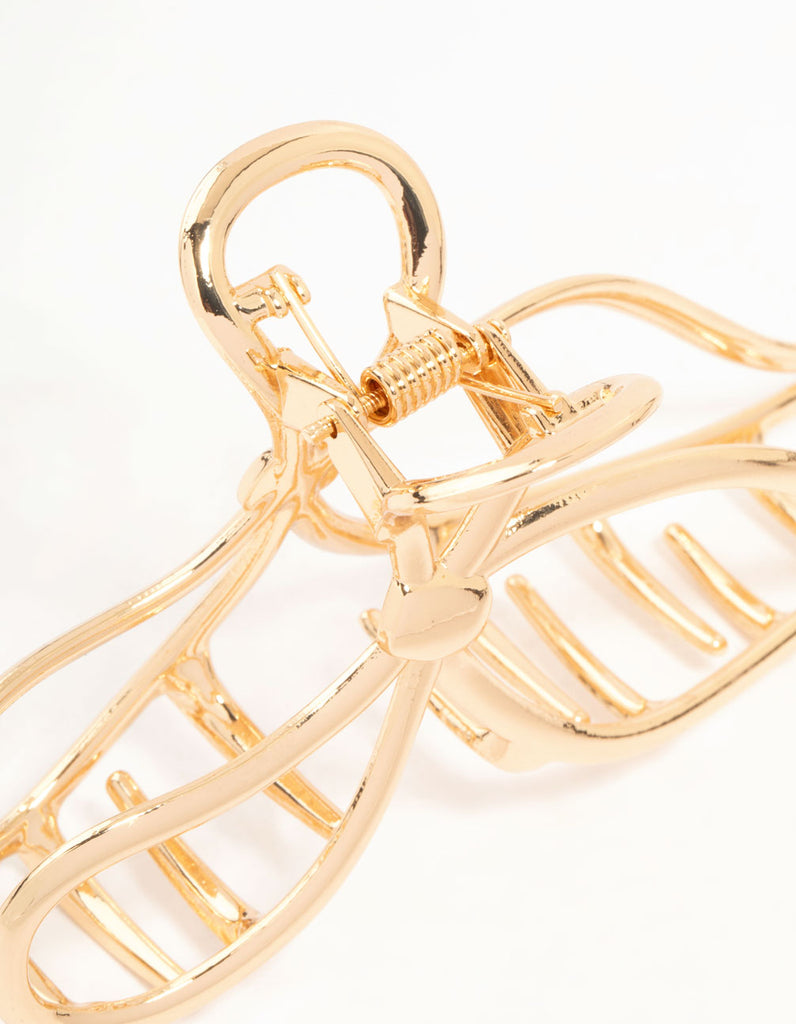 Large Gold Open Bow Claw Clip - Lovisa