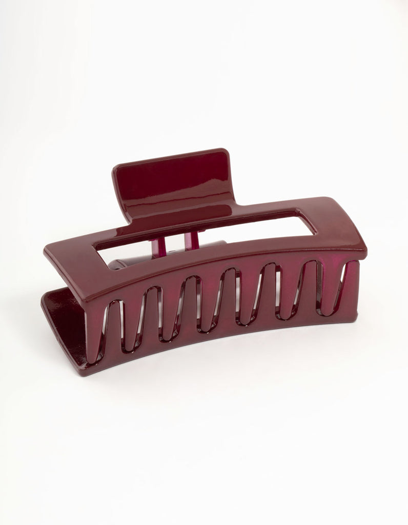 Shiny Large Burgundy Coated Claw Clip - Lovisa