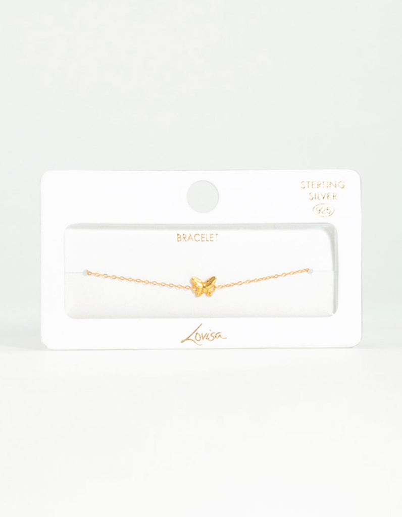 Gold Plated Sterling Silver Butterfly Bracelet Lovisa