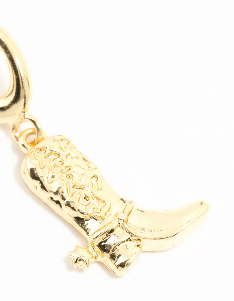 Gold Plated Cowboy Boot Charm - Lovisa
