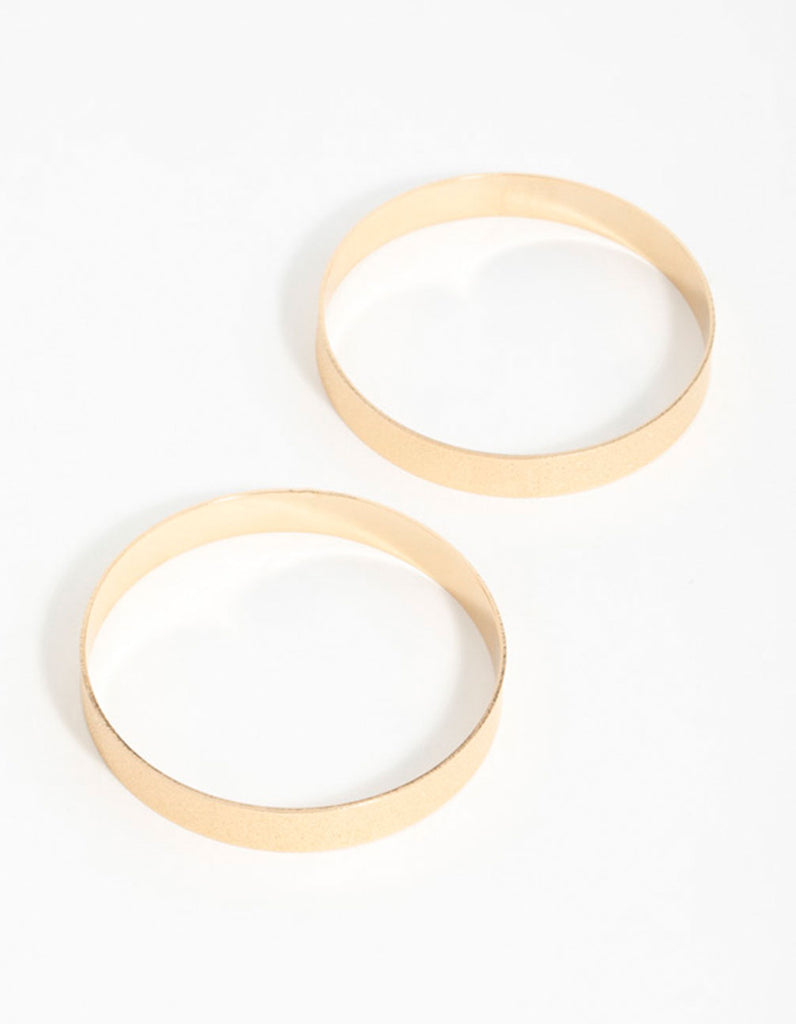 Gold Flat Textured Bangles 2-Pack - Lovisa