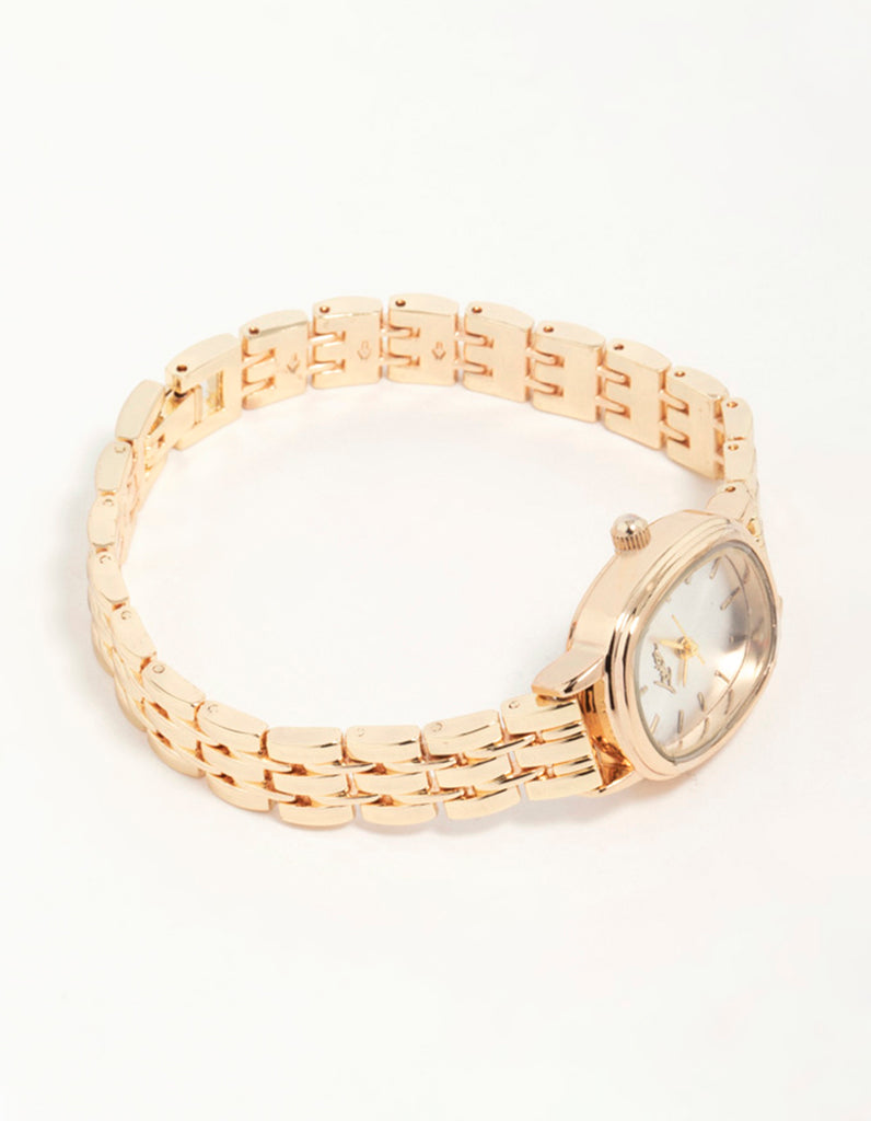 Gold Small Oval Watch - Lovisa