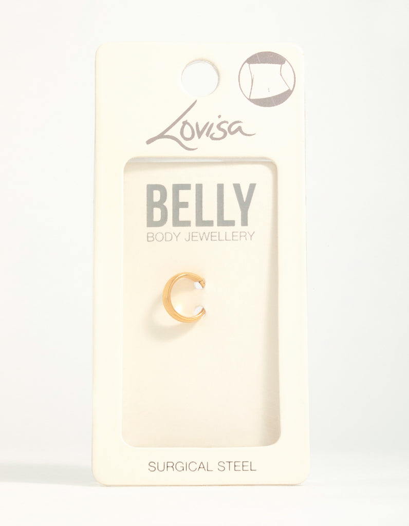 Gold Plated Surgical Steel Round Full Hoop Belly Bar - Lovisa