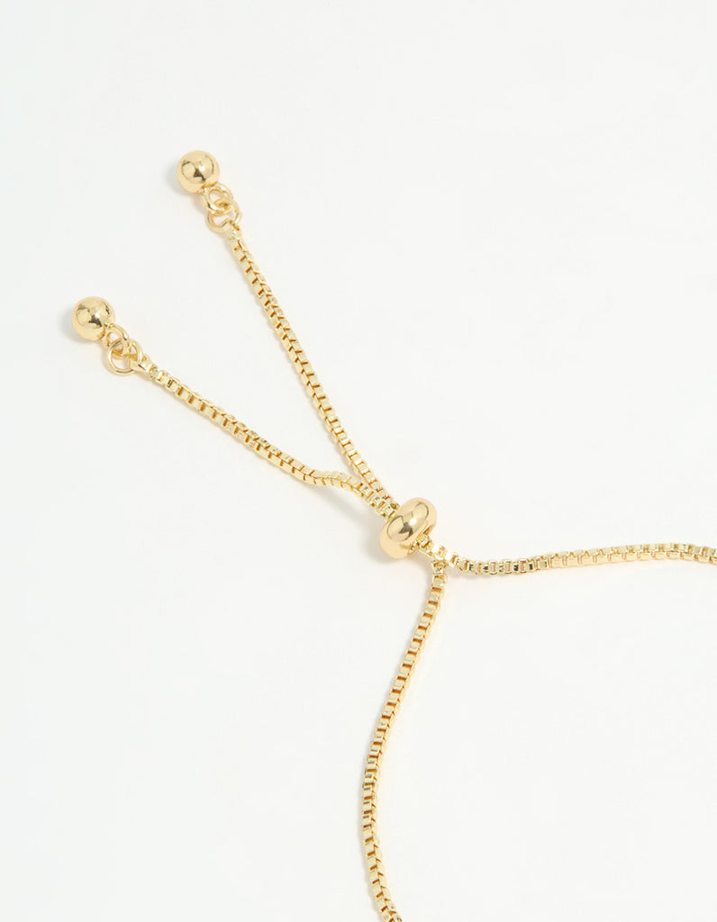 Gold Plated Single Triangle Bow Weave Toggle Bracelet - Lovisa