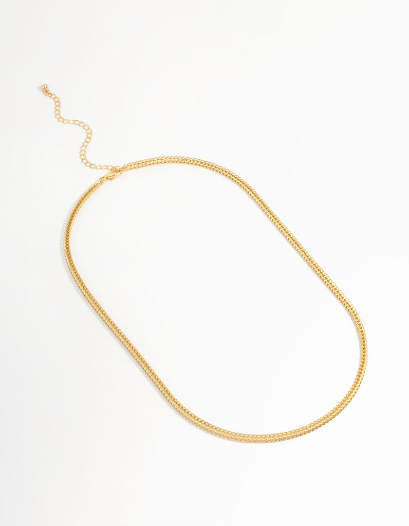 Gold Plated Fine Weave Box Chain Necklace - Lovisa