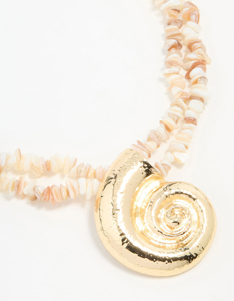 Gold Genuine Shell Pendant Necklace - Lovisa