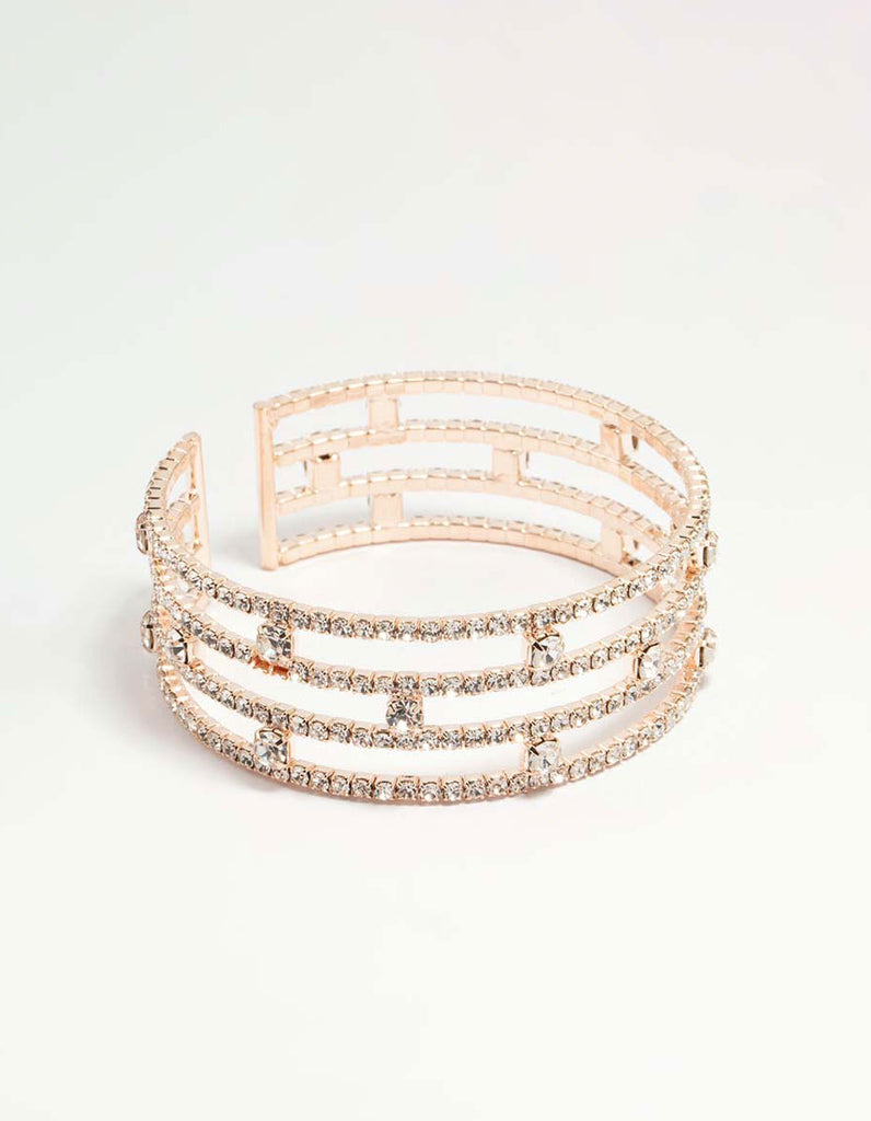 Rose Gold Cupchain Layered Wrist Cuff - Lovisa