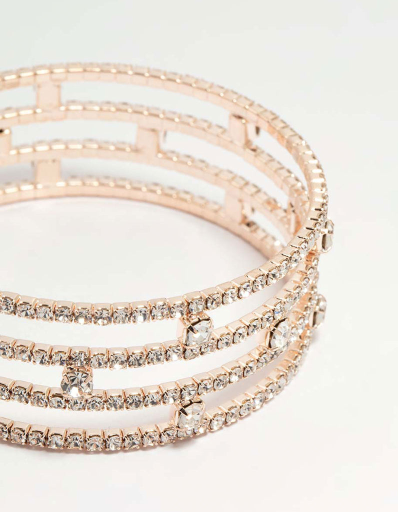 Rose Gold Cupchain Layered Wrist Cuff - Lovisa