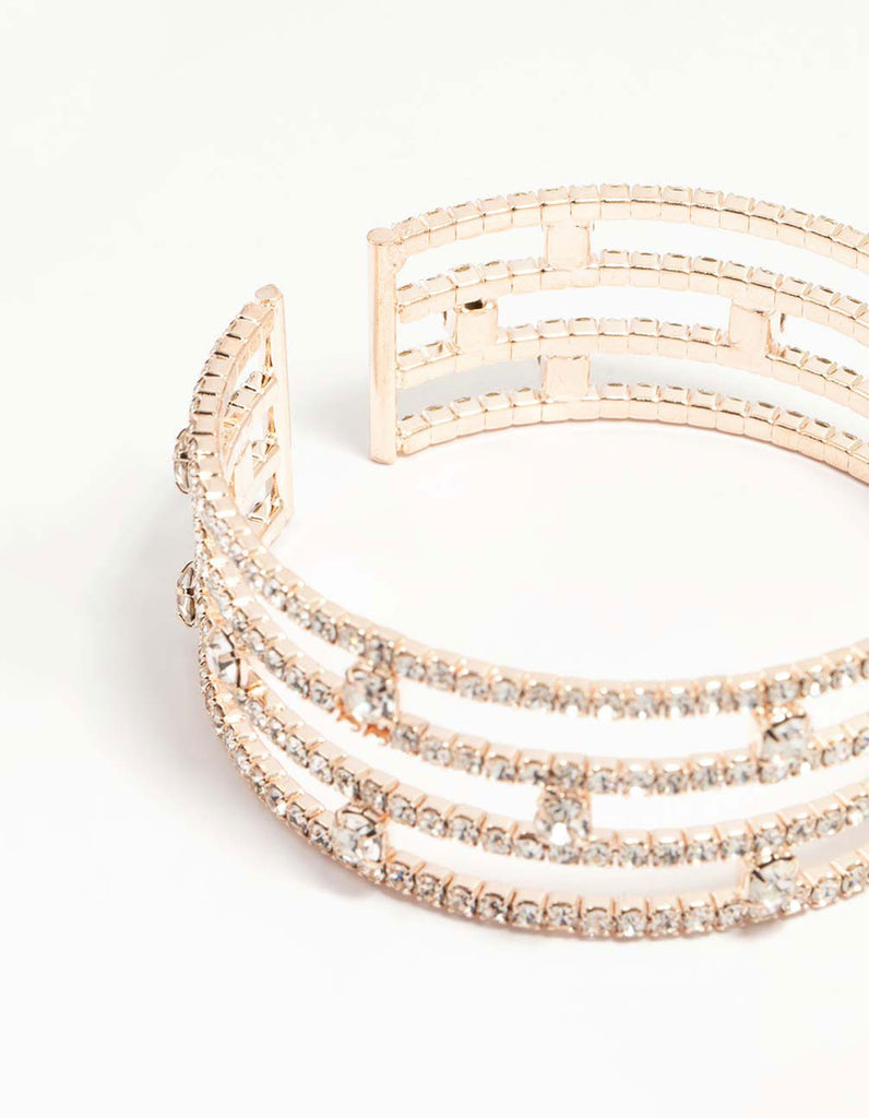 Rose Gold Cupchain Layered Wrist Cuff - Lovisa