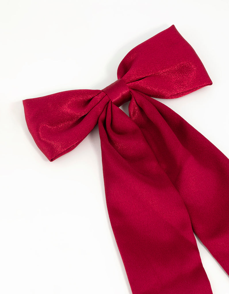 Red Fabric Statement Bow Hair Clip - Lovisa