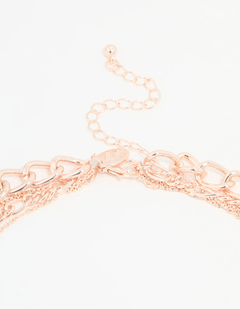 Rose Gold Cross & Butterfly Layered Necklace - Lovisa