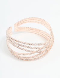 Rose Gold Diamante Layered Wrist Cuff - Lovisa