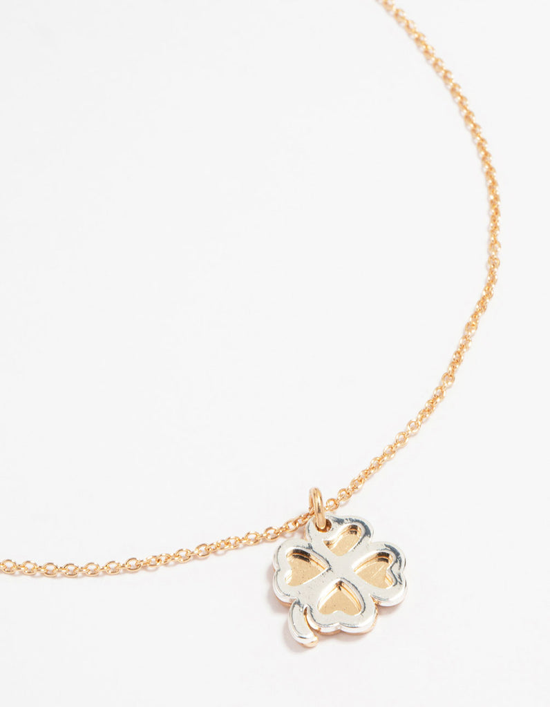 Gold Double Clover Pendant Necklace - Lovisa