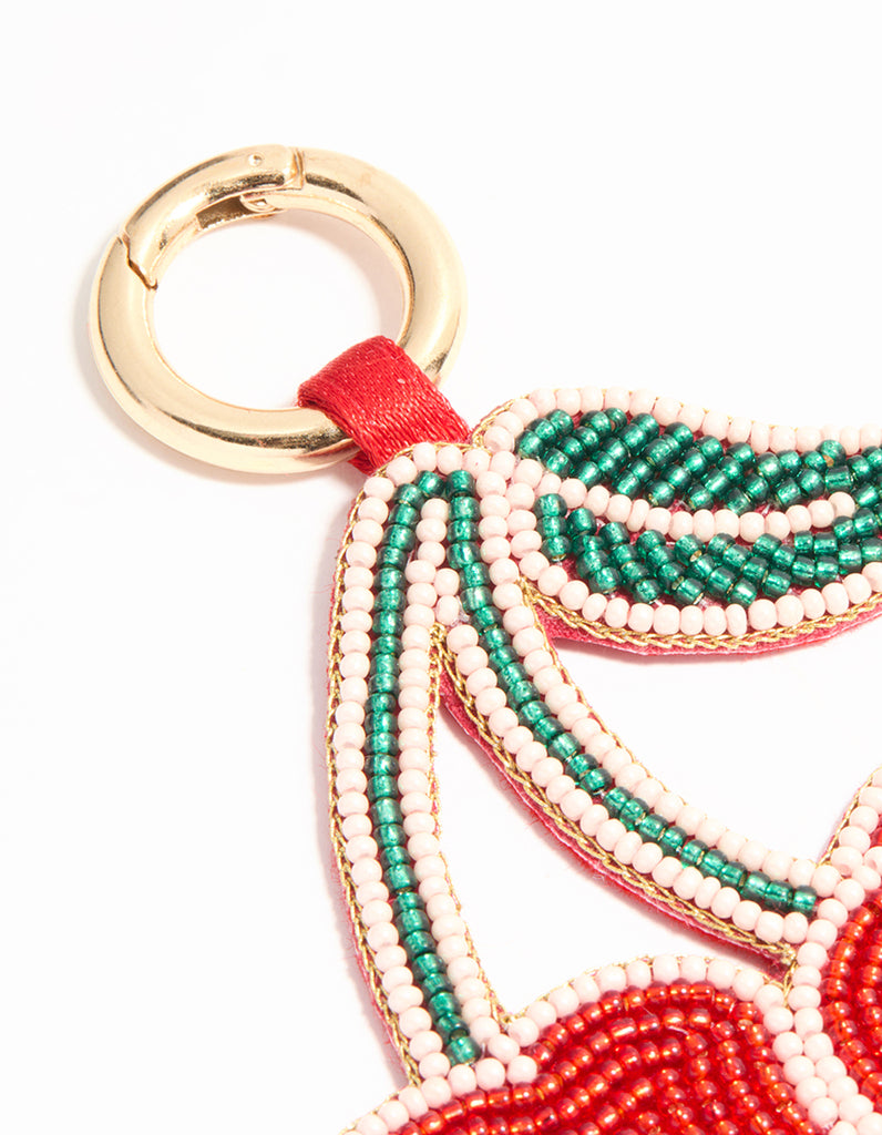 Red Beaded Cherry Outline Keychain - Lovisa