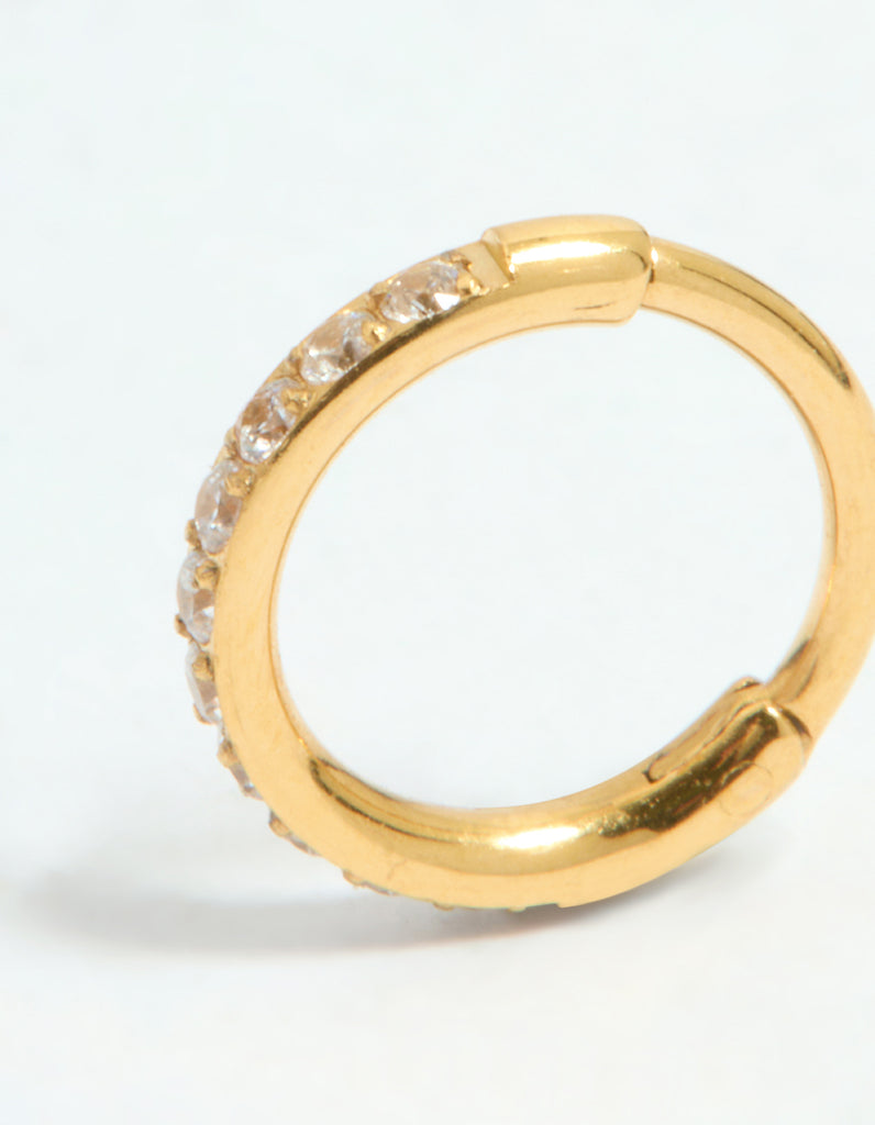 Gold Plated Surgical Steel Cubic Zirconia Micro Clicker - Lovisa