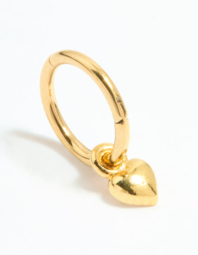 Gold Plated Surgical Steel Micro Heart Clicker - Lovisa