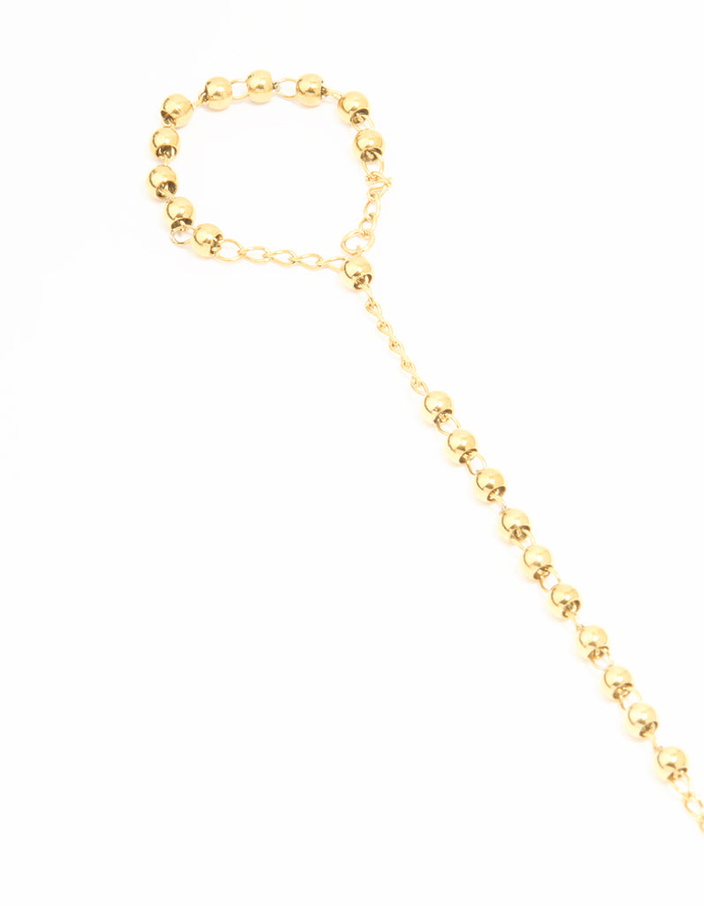 Waterproof Gold Plated Stainless Steel Discs Hand Chain - Lovisa